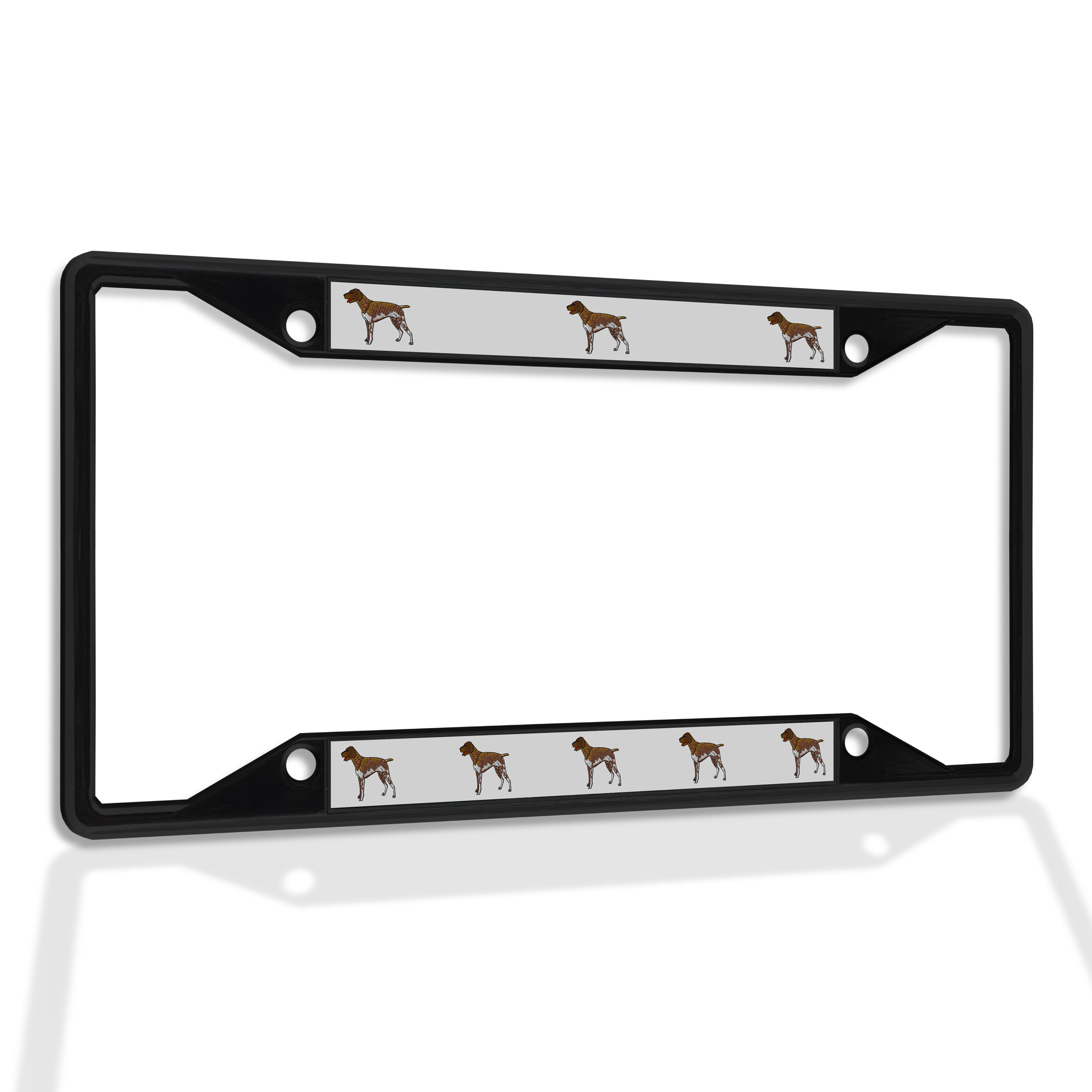 Metal License Plate Frame Vinyl Insert German Shorthair Pointer Dog A ...