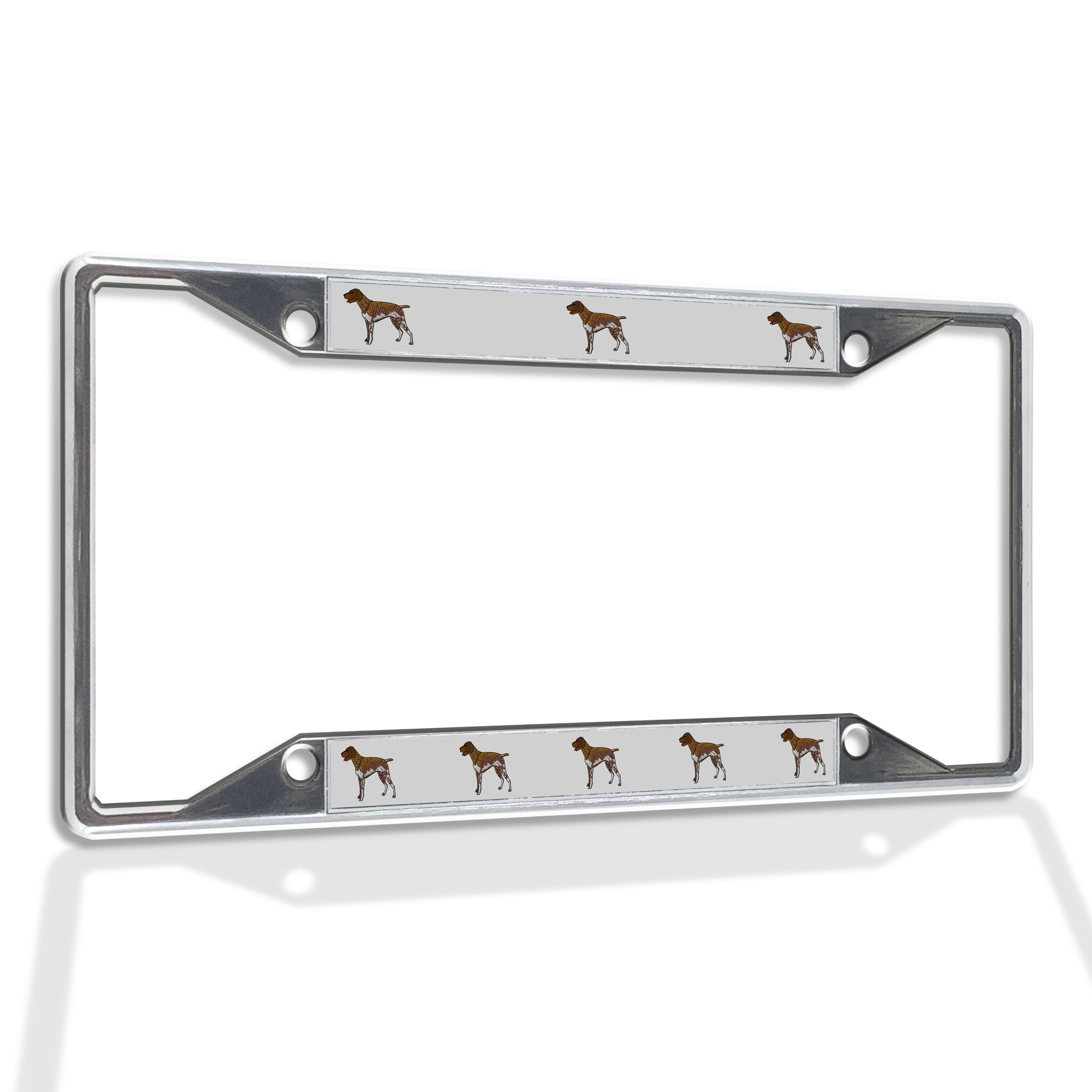 Metal License Plate Frame Vinyl Insert German Shorthair Pointer Dog A ...