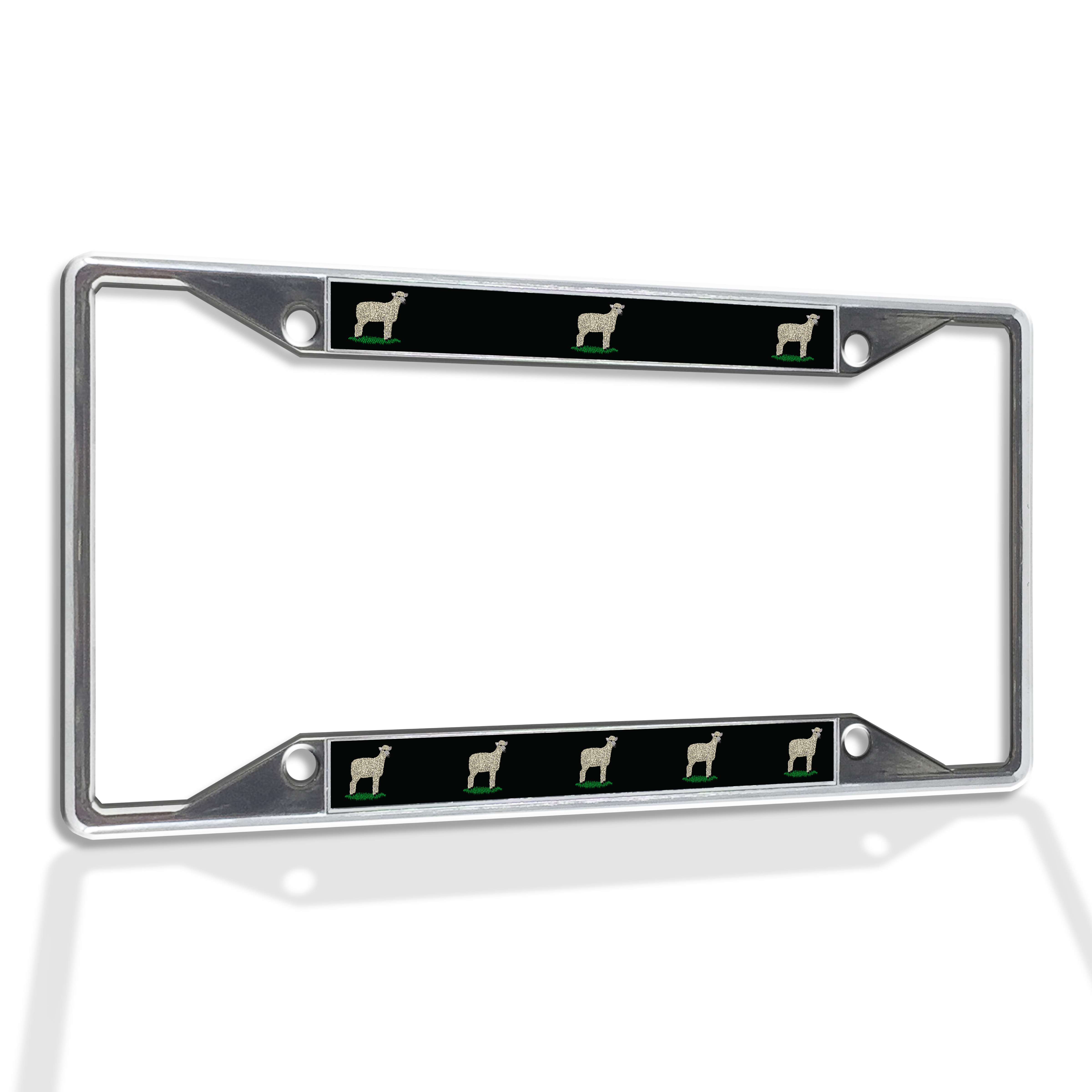 Metal License Plate Frame Vinyl Insert Show Sheep Weatherproof Car ...