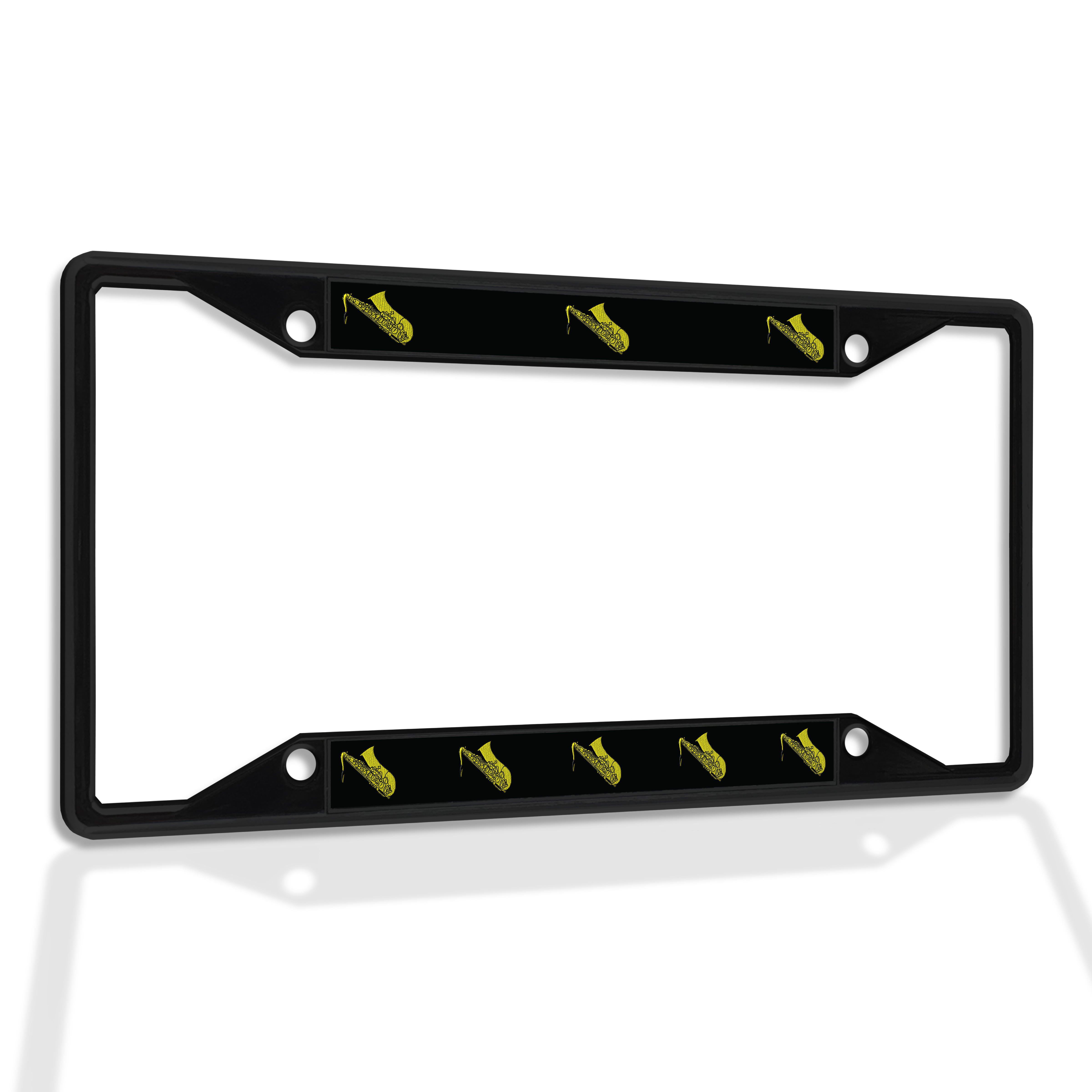 Metal License Plate Frame Vinyl Insert Saxophone Music A | eBay