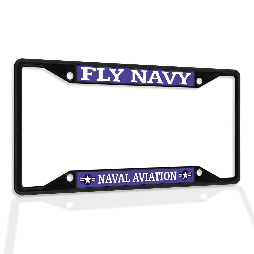 Metal License Plate Frame Vinyl Insert Fly Navy Naval Aviation A | eBay