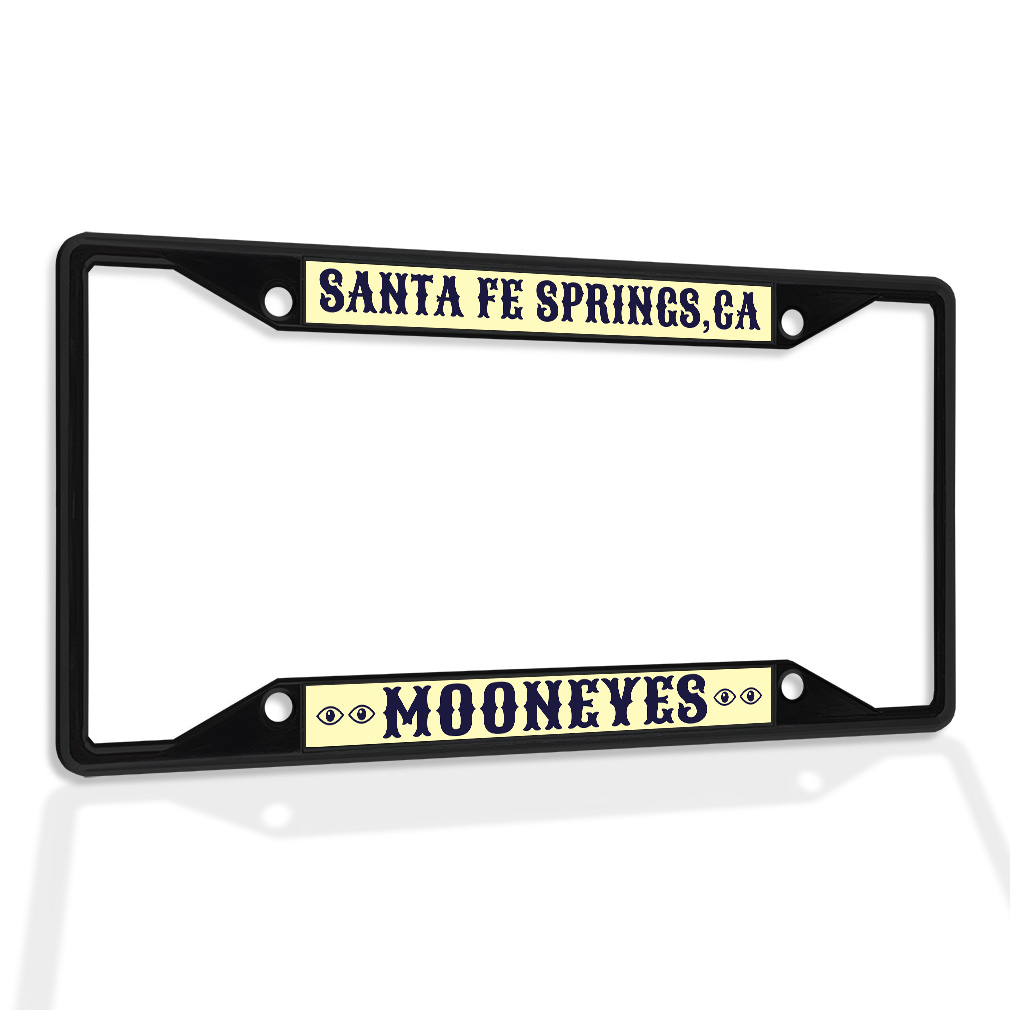 Metal License Plate Frame Vinyl Insert Santa Fe Springs, Ca Mooneyes | eBay