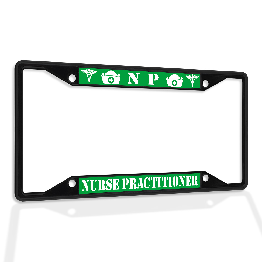 Metal License Plate Frame Vinyl Insert Np Nurse Practitioner Rn | eBay