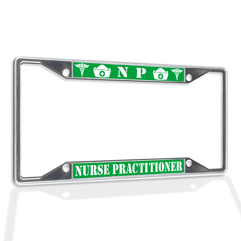 Metal License Plate Frame Vinyl Insert Np Nurse Practitioner Rn | eBay