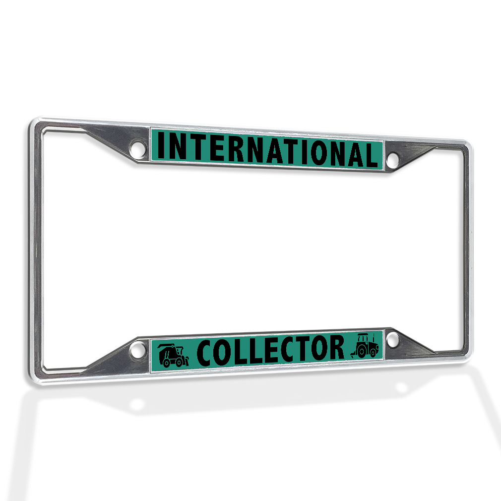 Metal License Plate Frame Vinyl Insert International Collector | eBay