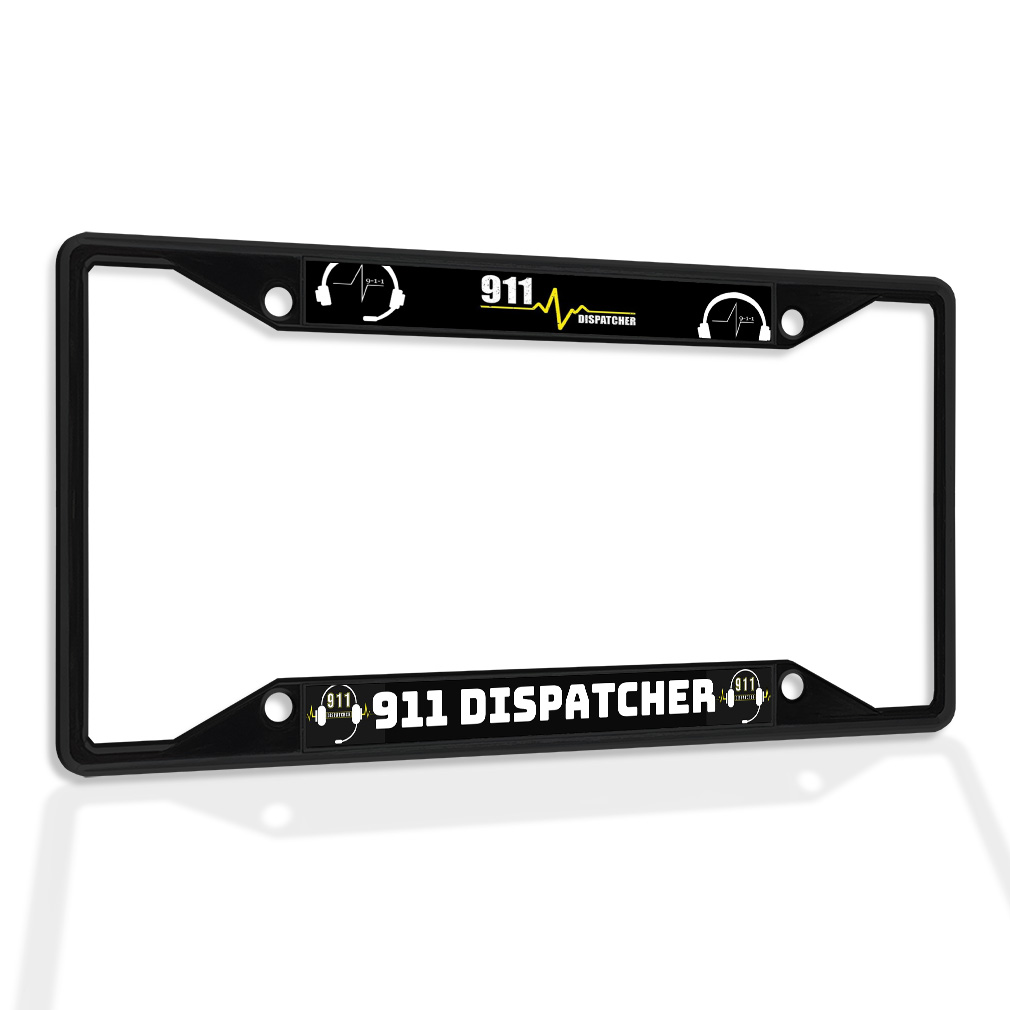Metal License Plate Frame Vinyl Insert 911 Dispatcher B | eBay