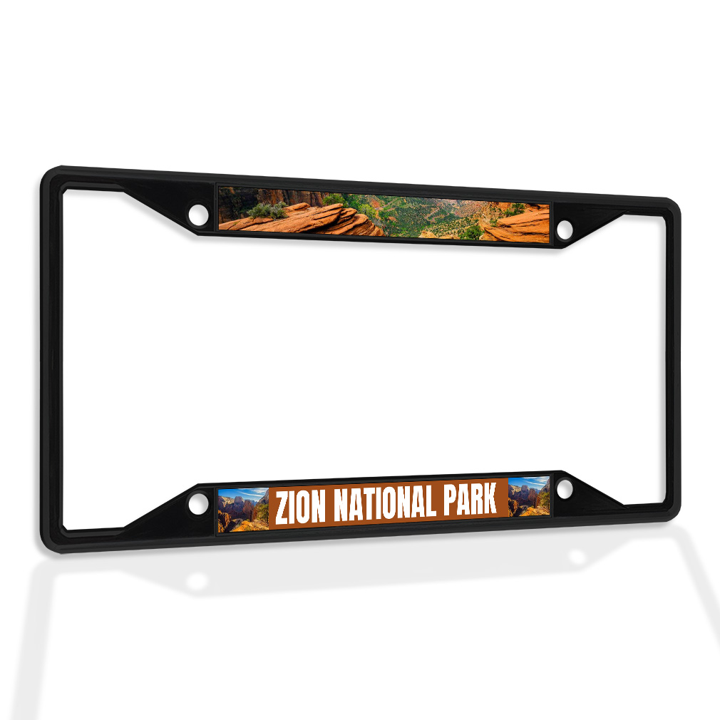 Metal License Plate Frame Vinyl Insert Zion National Park | eBay